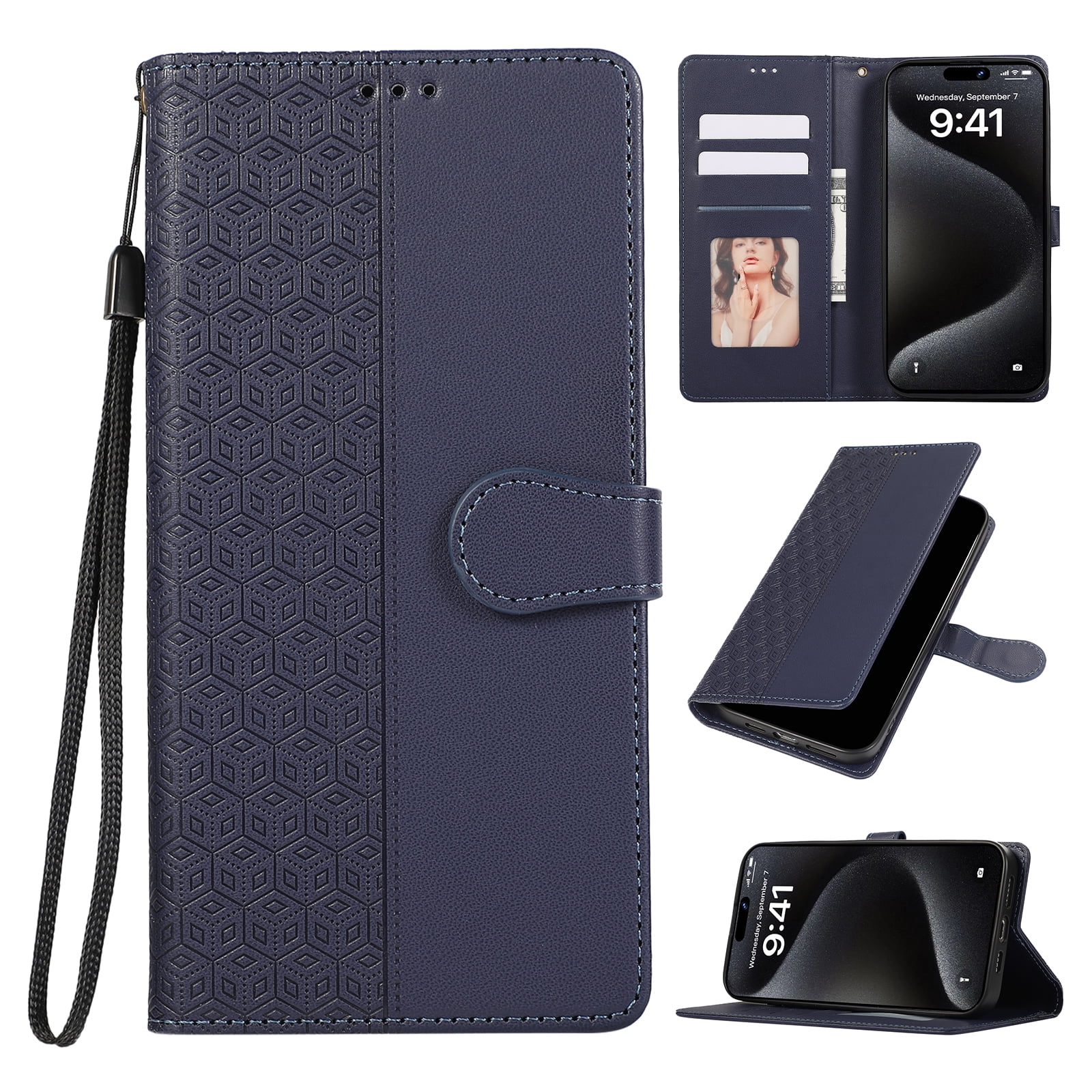 for Google Pixel 8a Phone Case Wallet Card Holder, PU Leather Kickstand ...