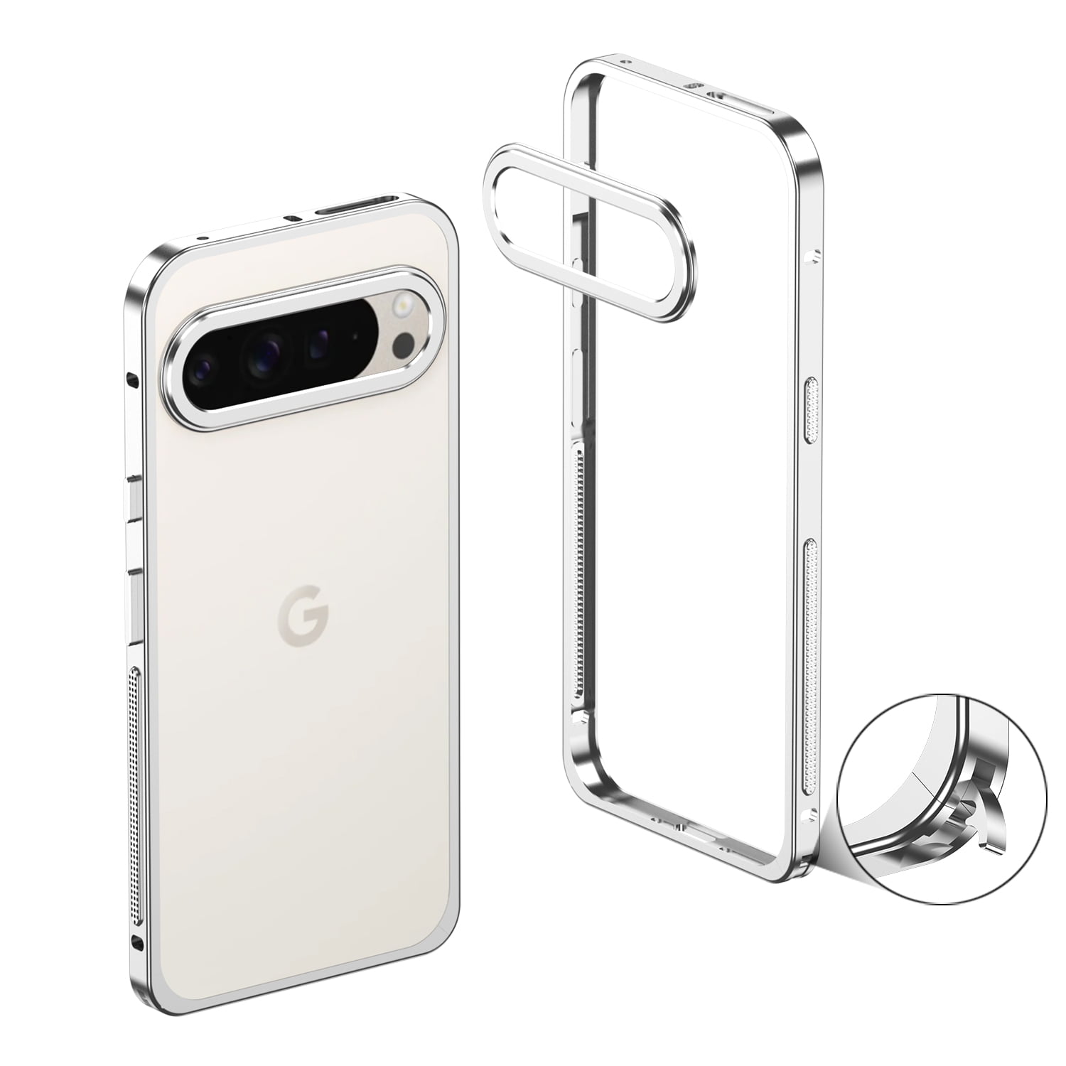 For Google Pixel 9 / 9 Pro Metal Bumper Phone Case,Bumper Frame Slim ...