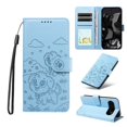 For Google Pixel 9 Dog Embossing Leather Phone Case with RFID Blocking ...