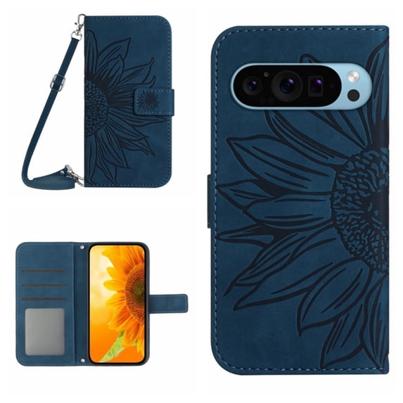 For Google Pixel 9 / Pixel 9 Pro 6.3" Sunflower Embossed Strong ...