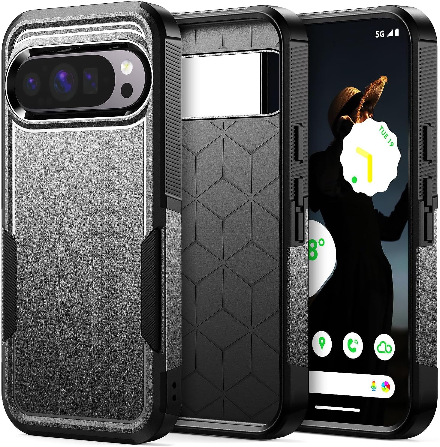 for Google Pixel 9 Pro Case, Heavy Duty Shockproof Military Grade Proof ...