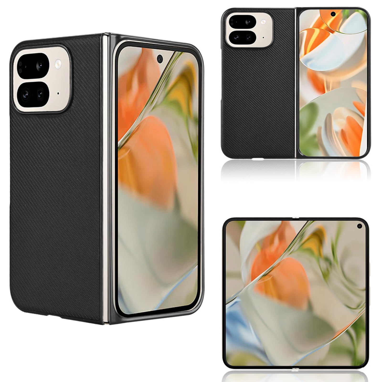 for Google Pixel 9 Pro Fold / Fold 2 Aramid Case,Carbon Carbon Fiber Texture Leather Phone Cases ...