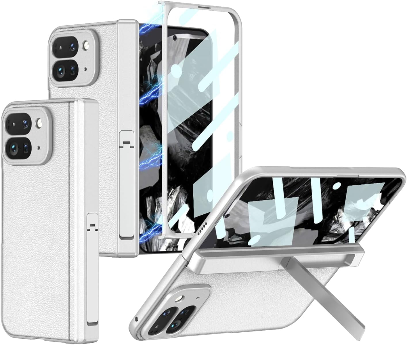 for Google Pixel 9 Pro Fold Premier Luxury Genuine Leather, Hinge ...