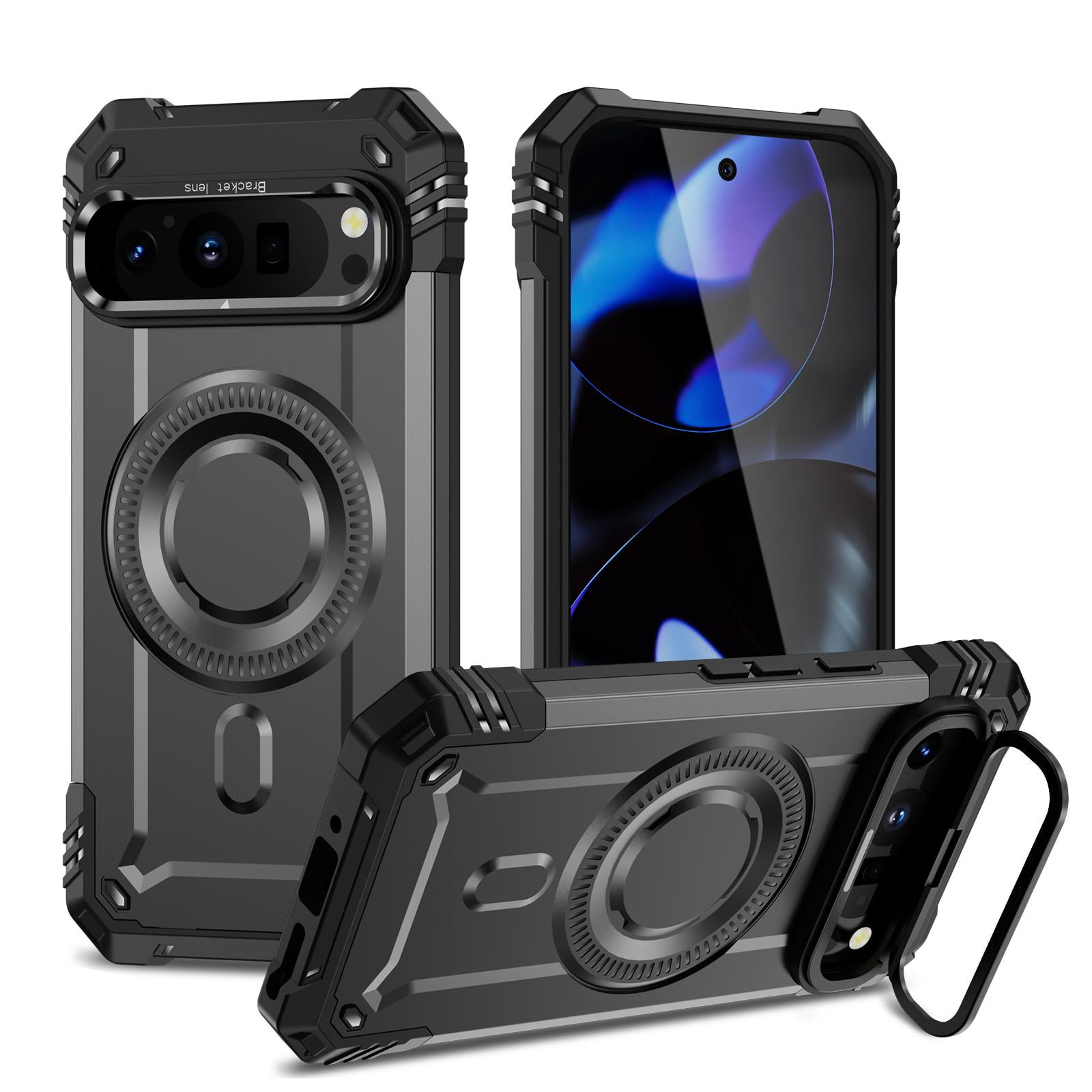 for Google Pixel 9 Pro XL Armor Case with Camera Cover Stand ...