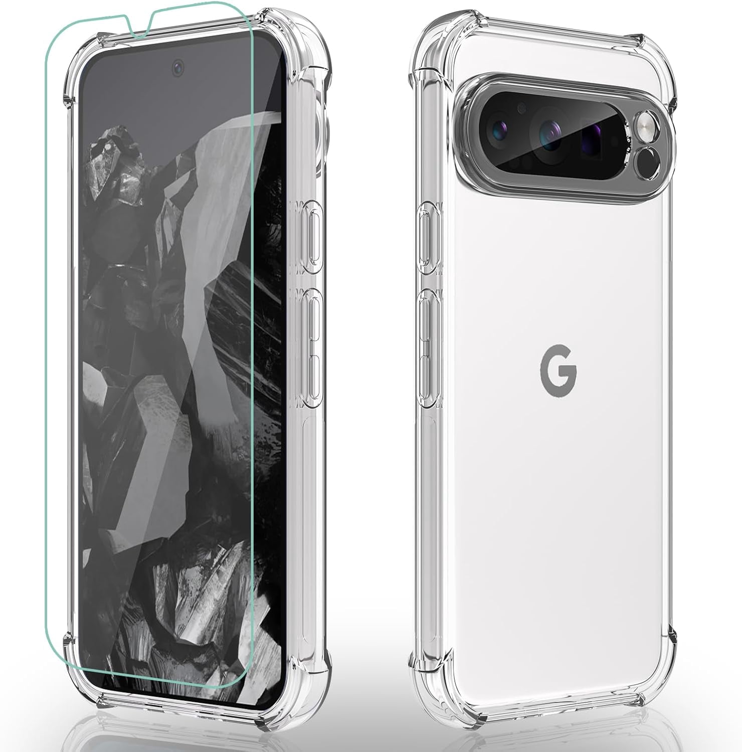 for Google Pixel 9 Pro XL Case: Clear Women Girls Boys with Screen ...