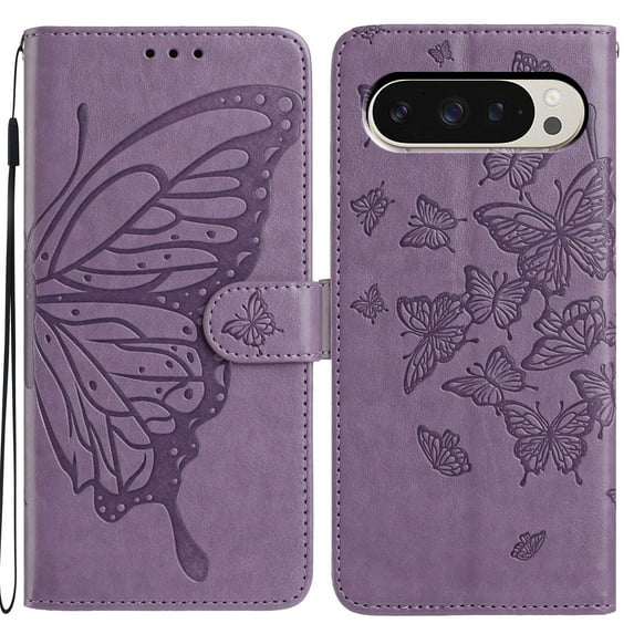 For Google Pixel 9 Pro XL Folio Wallet Case with Wrist Strap, Embossed ...