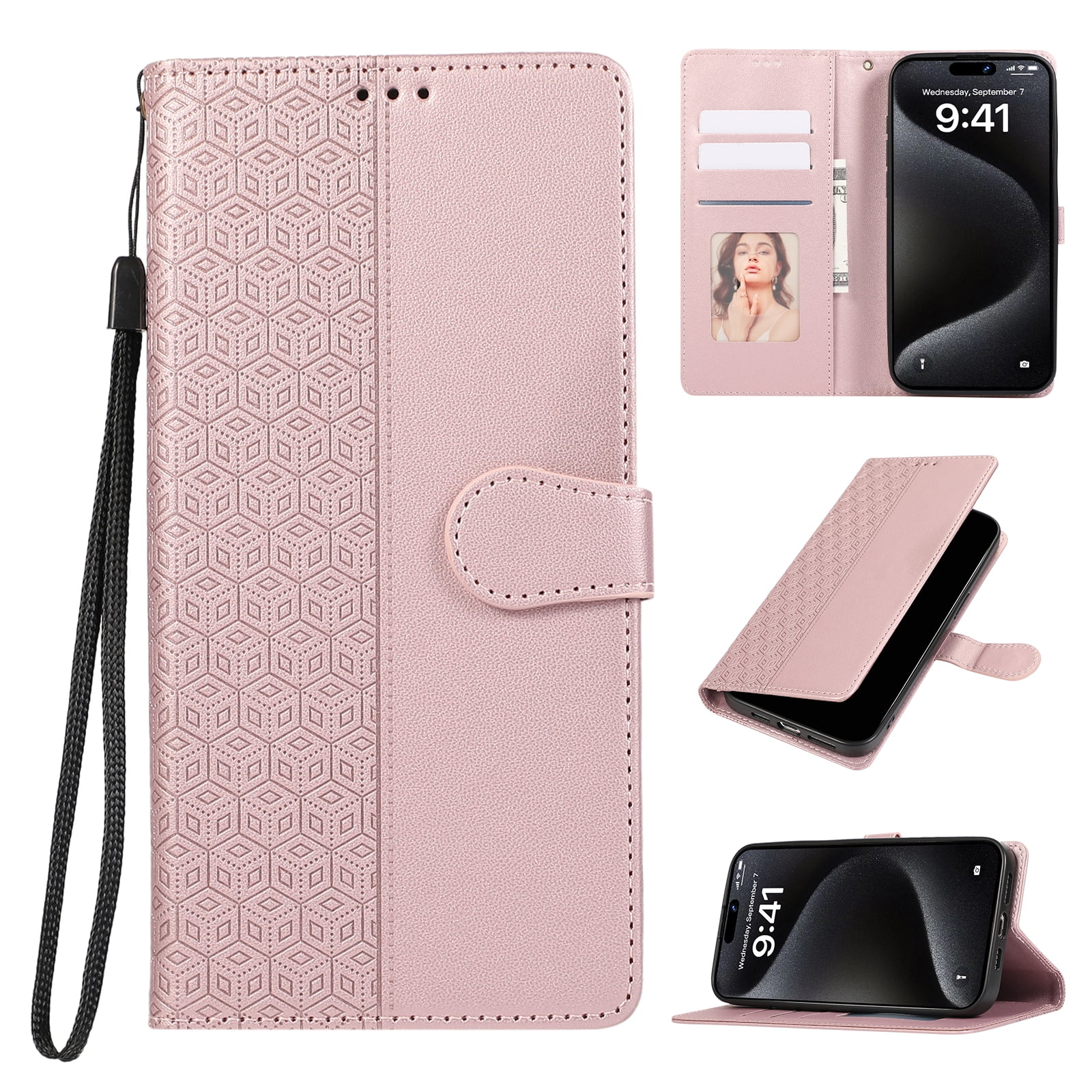 for Google Pixel 9 Wallet Case, Embossed Card Holder PU Leather ...