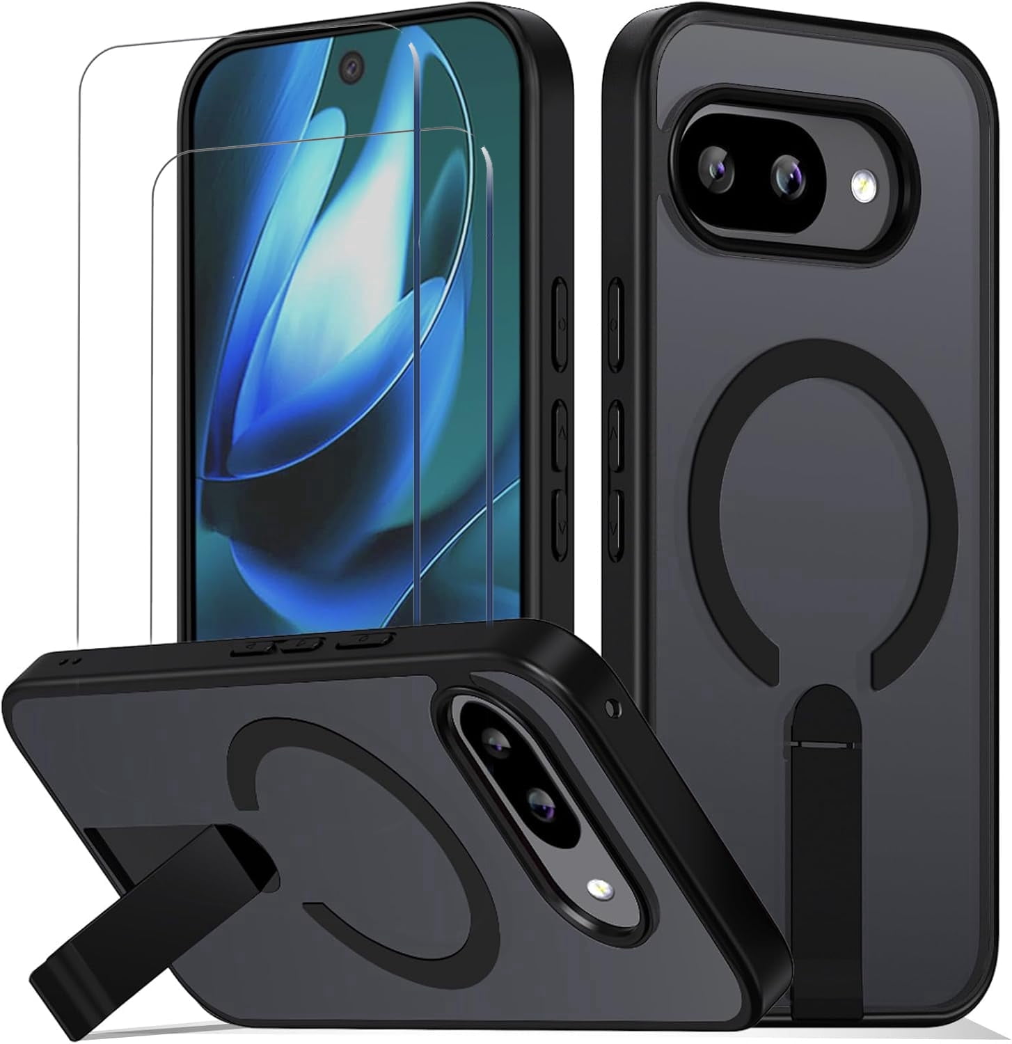 for Google Pixel 9A Case,2X Screen Protector,Magnetic Wireless Charging ...