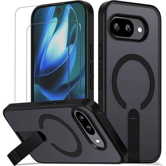 for Google Pixel 9A Case,2X Screen Protector,Magnetic Wireless Charging ...