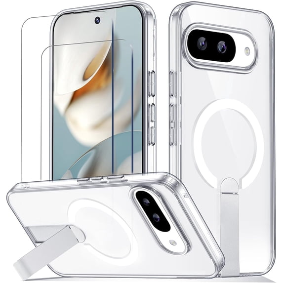 for Google Pixel 9A Case,2X Screen Protector,Magnetic Wireless Charging ...