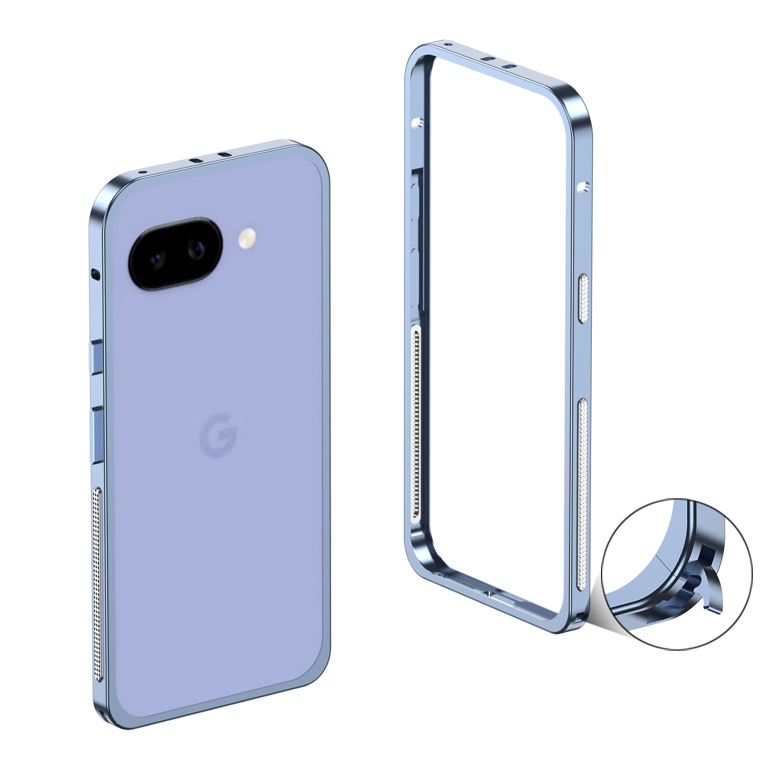 For Google Pixel 9A Metal Bumper Phone Case,Slim Fit No Back No Frame ...