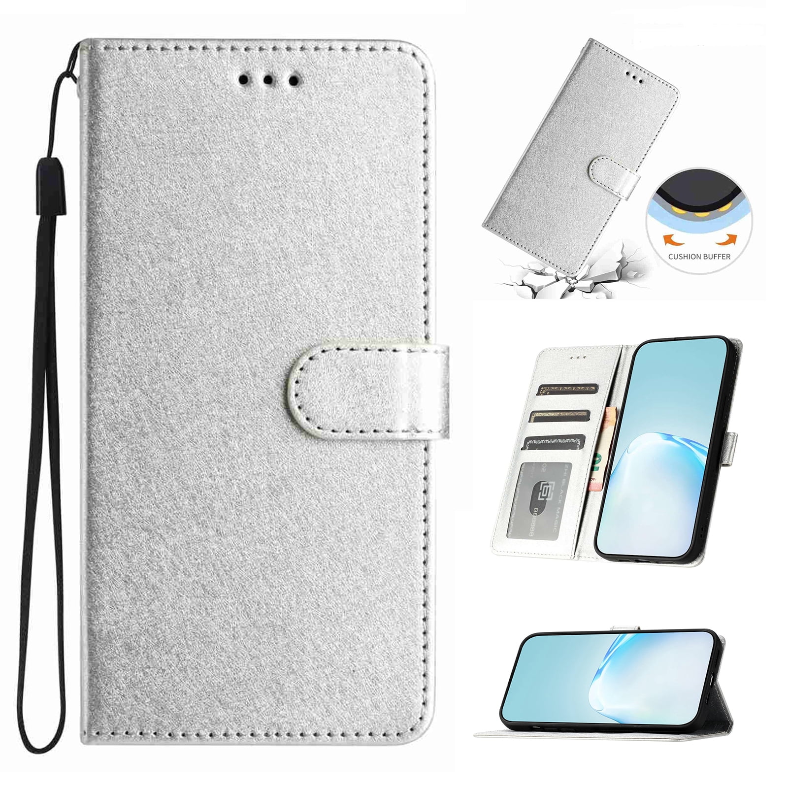 for Google Pixel 9a Wallet Case, Faux Leather Flip Folio Phone Cover ...