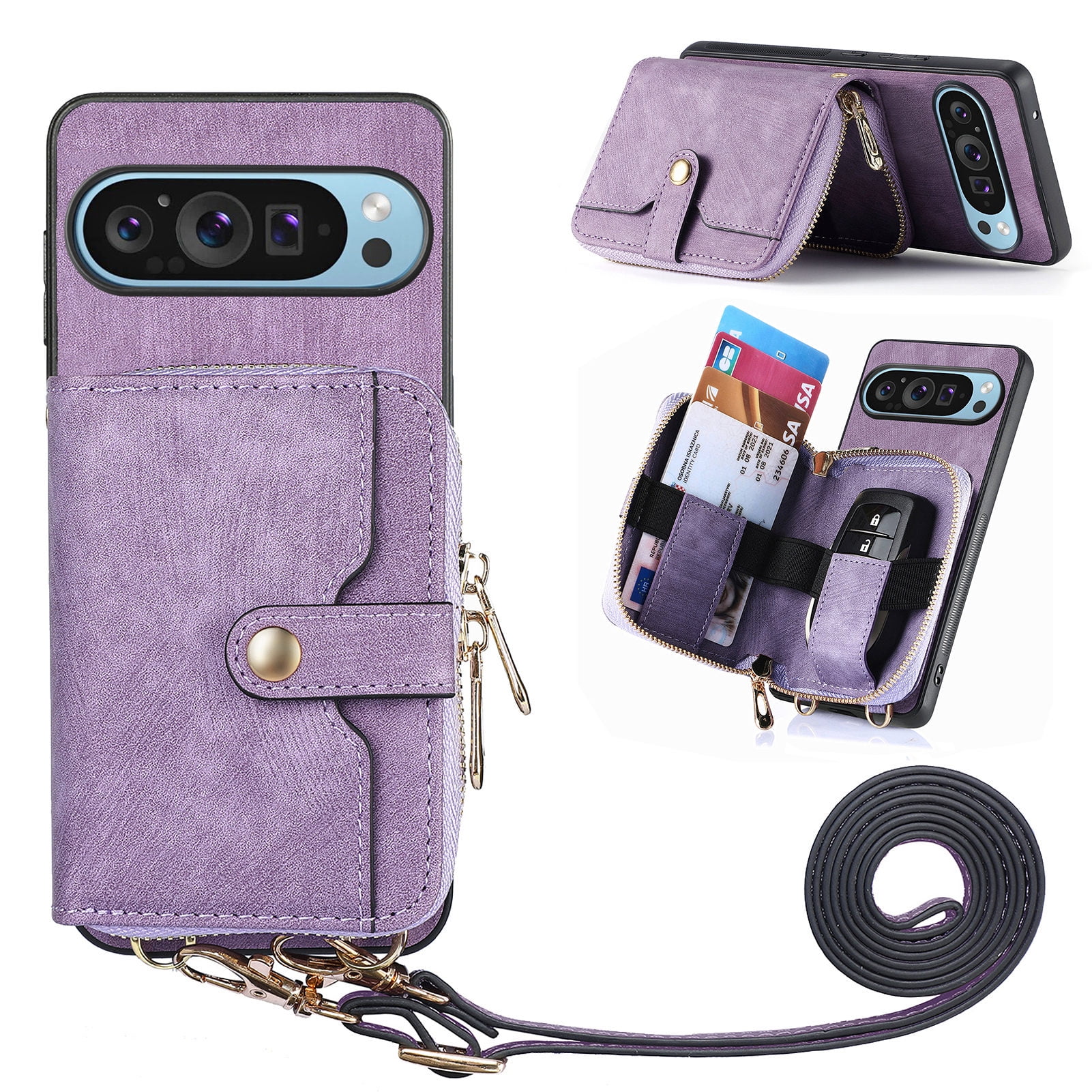 for Google Pixel 9a Wallet Case, PU Leather Case with Back Card Holder ...