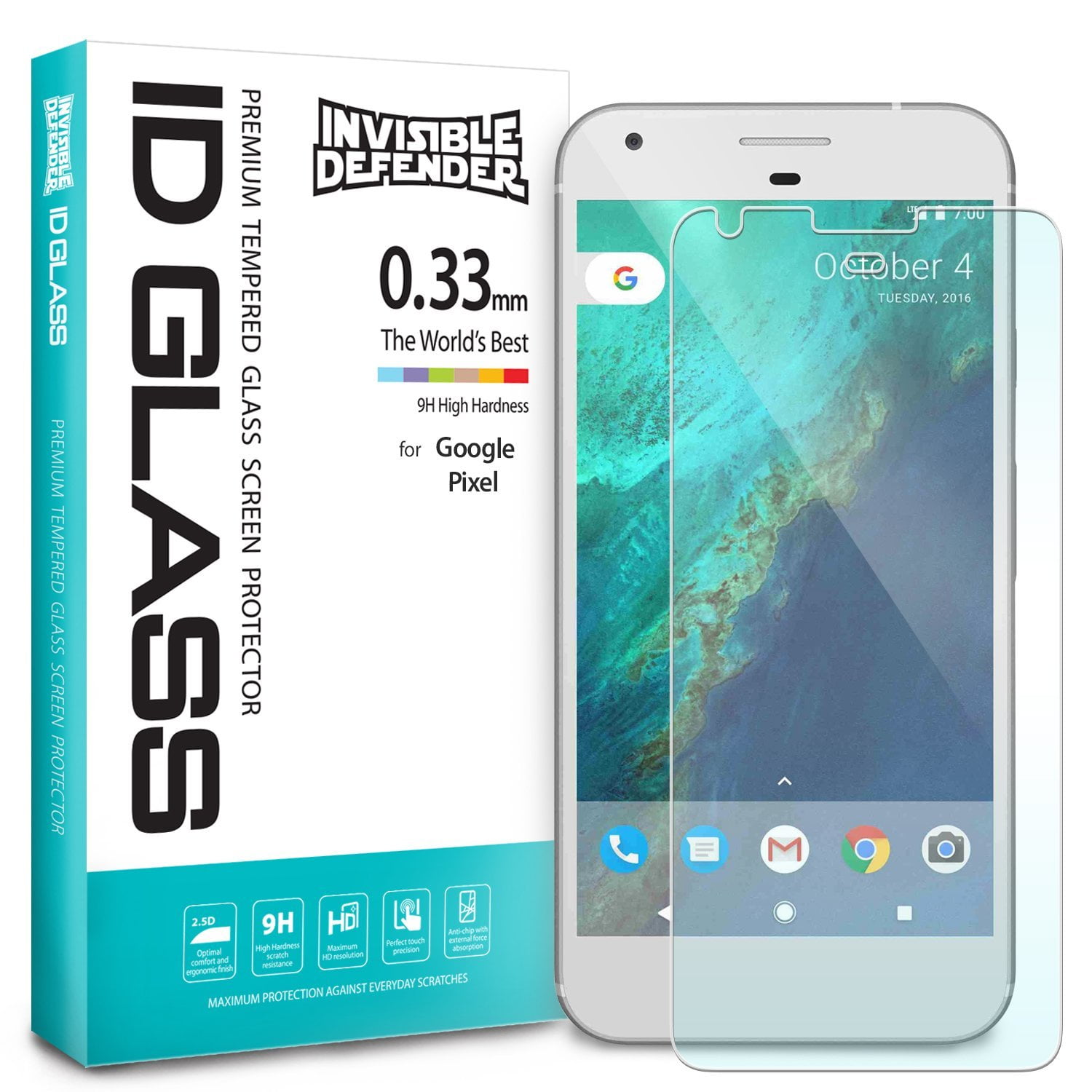 Google Pixel Screen Protector - Invisible Defender Glass [TEMPERED ...