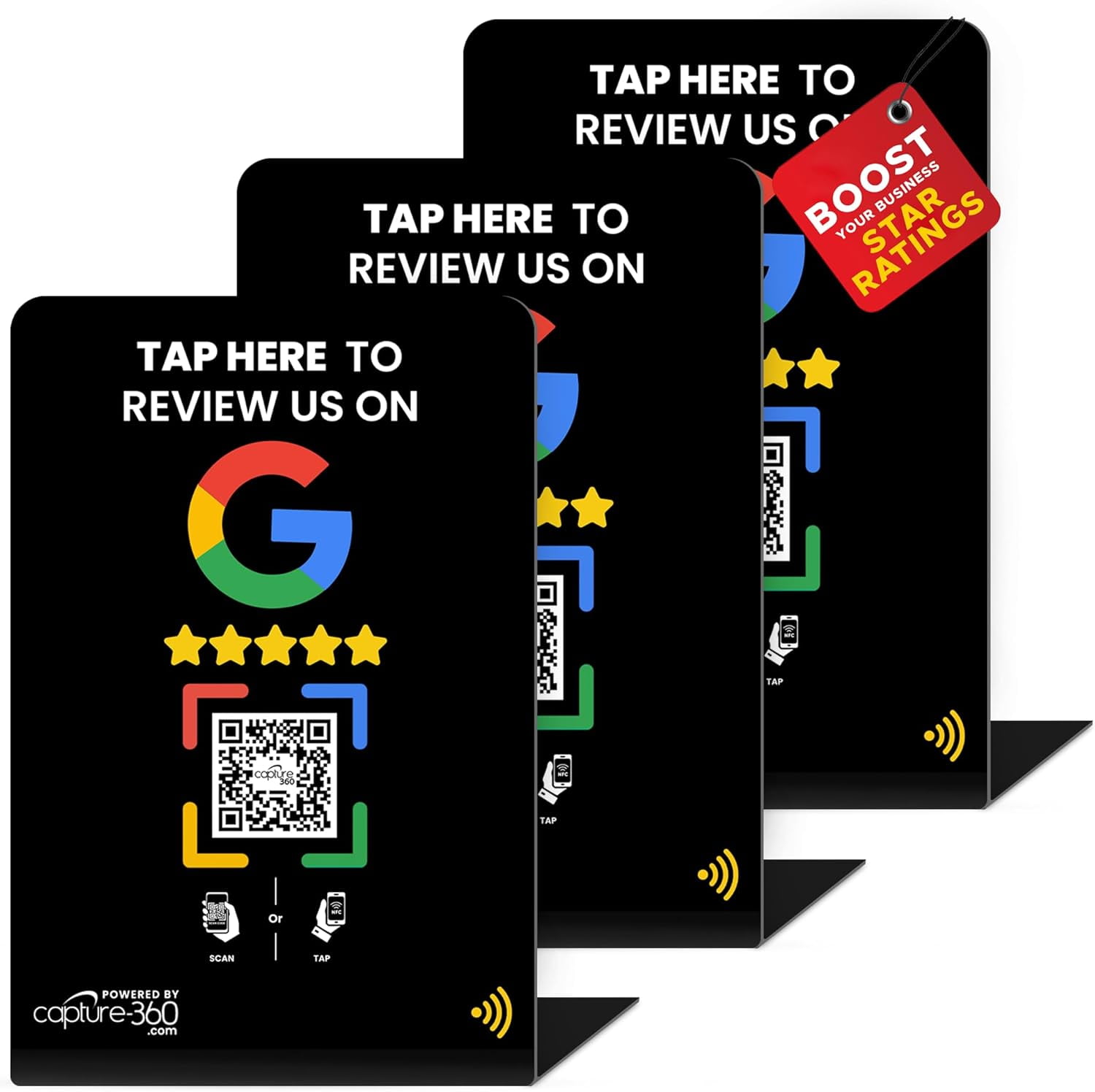 Google Review NFC & QR Tap Stand, NFC Zappy Instant Review stand - All ...