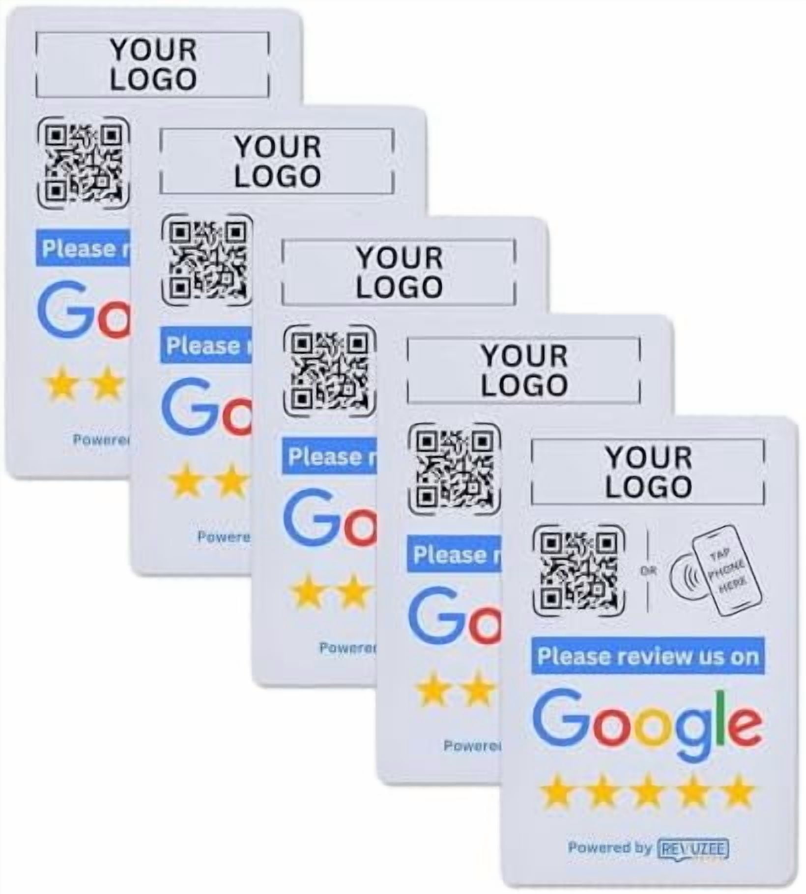 Google Review Tap Card (5 Pack) with QR Code and your Custom Logo | NFC and Custom QR Code Sign ...