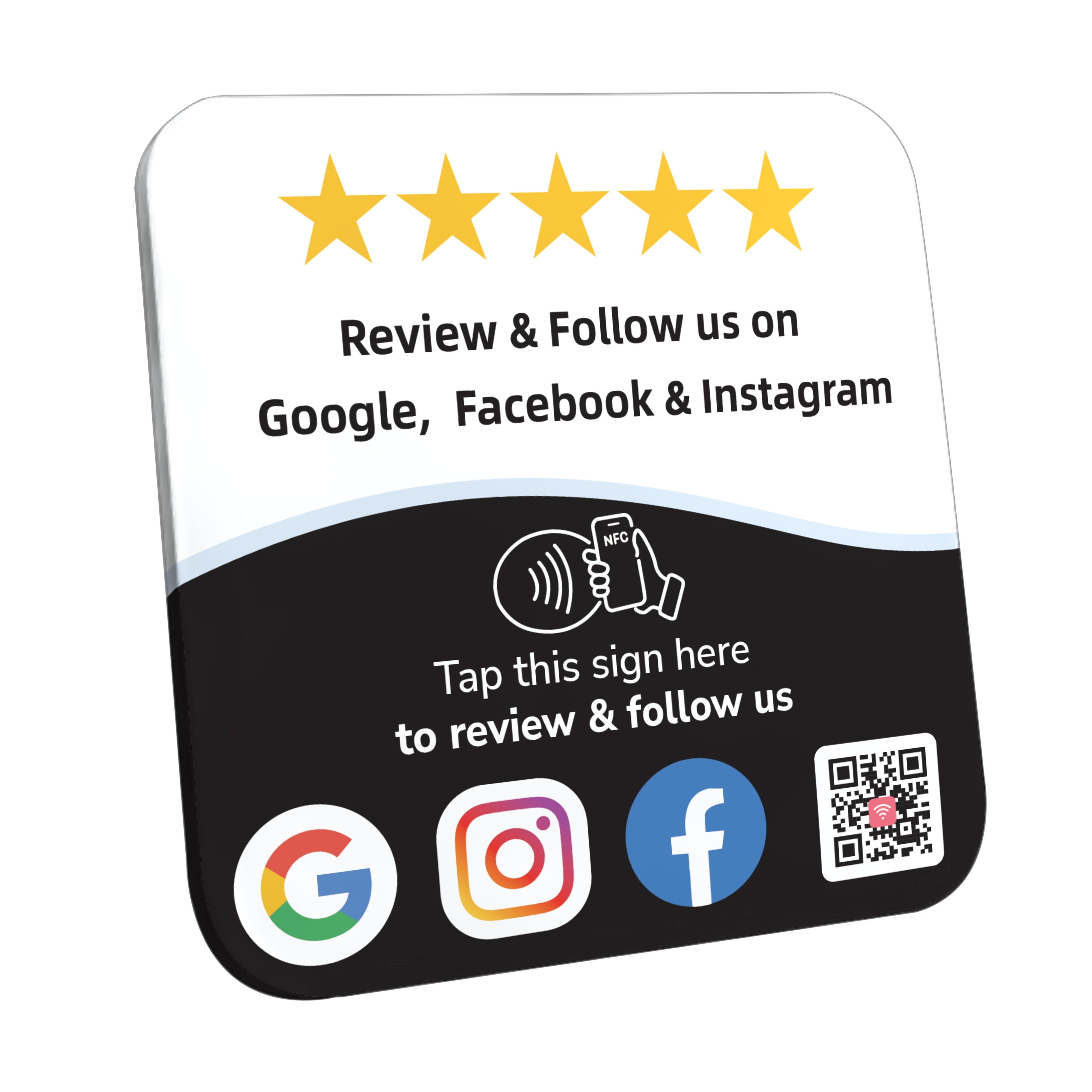 Google Review Tap Card Plate & Social Media Sign – NFC Review QR Code ...