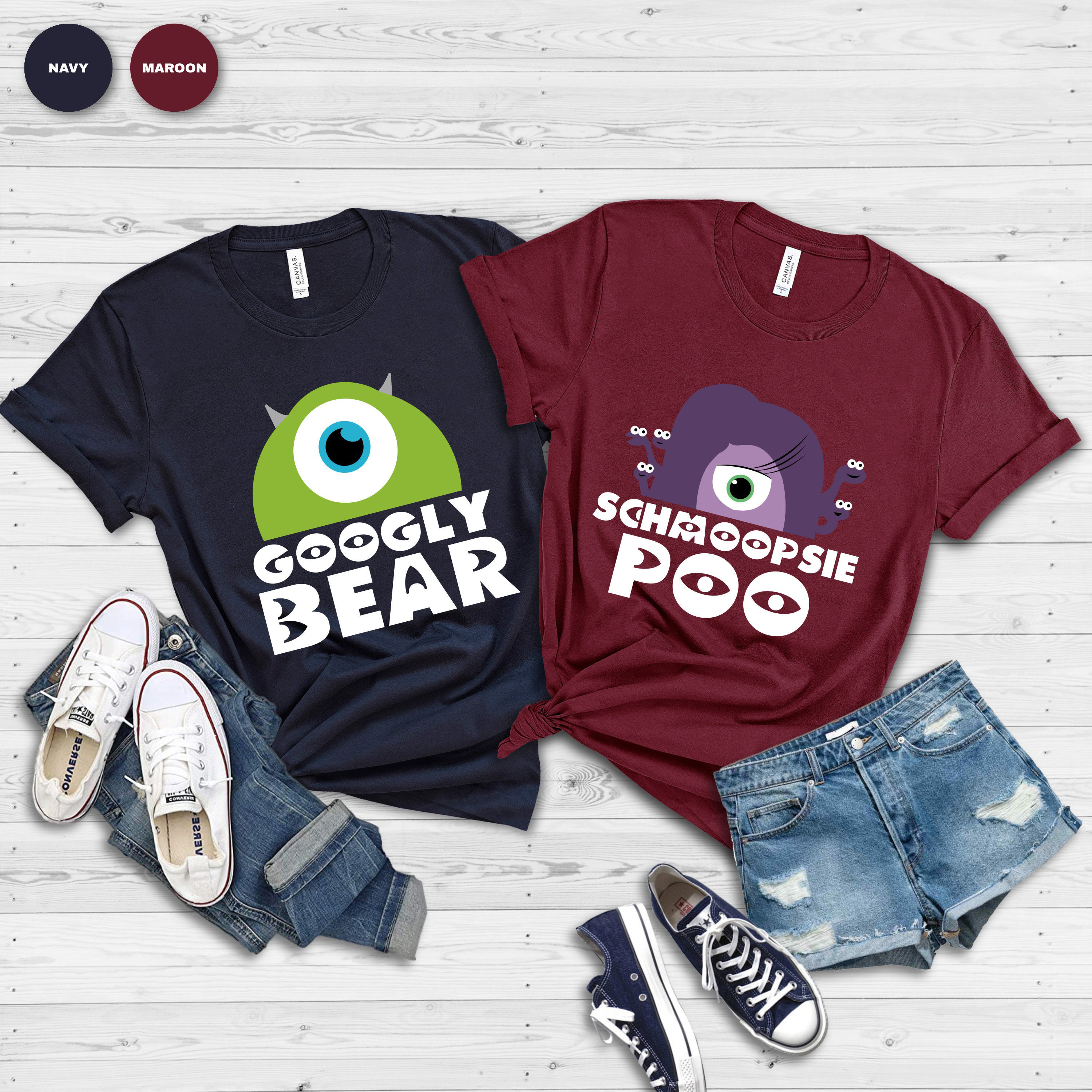 Googly Bear and Schmoopsie Poo Couple Shirts, Monsters Inc Inspired ...