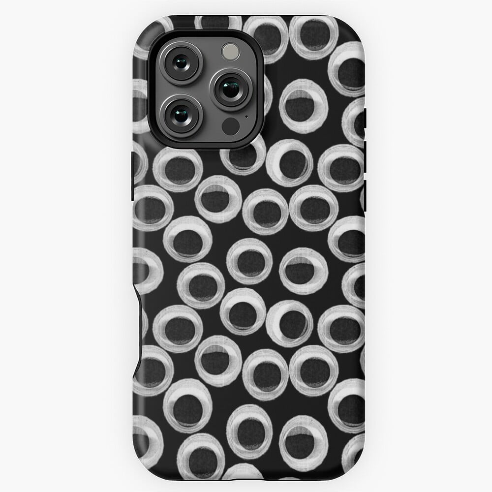 Googly Eye Pattern Black Fun Pop Art iPhone Case 17 to 11 Pro Max ...