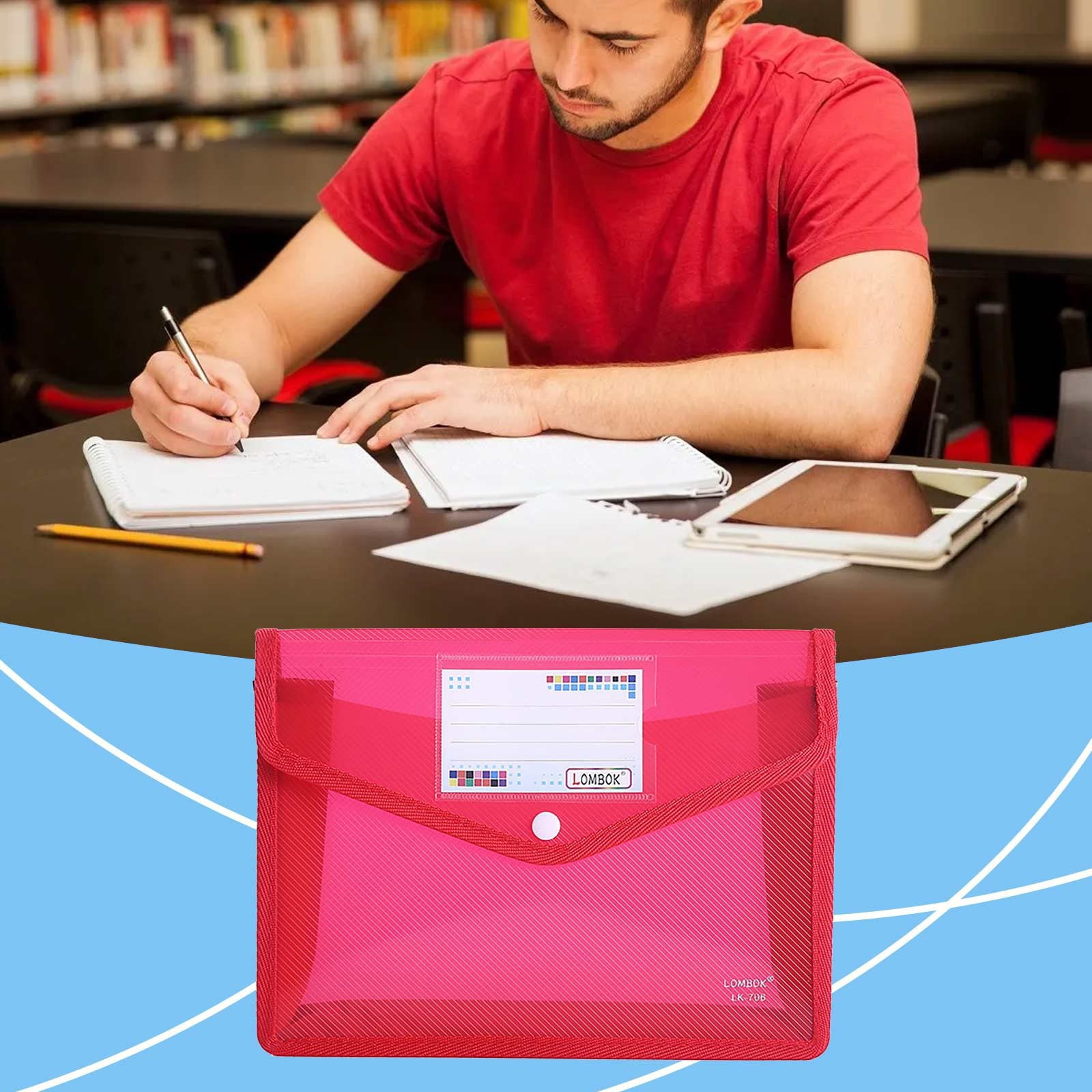 Goohae Document Pouch, A5 Plastic Expanding File Folder - Snap Closure ...