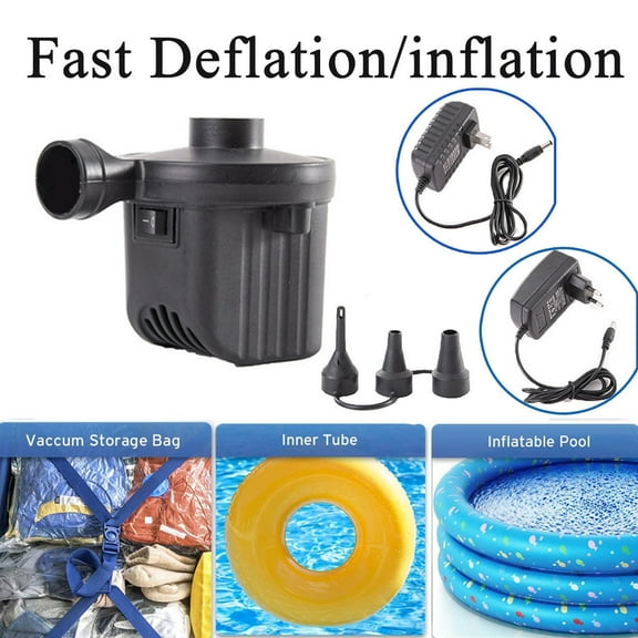 Beeprincess Electric Air Pump 3 Nozzles 110V AC 12V DC Quick Fill ...