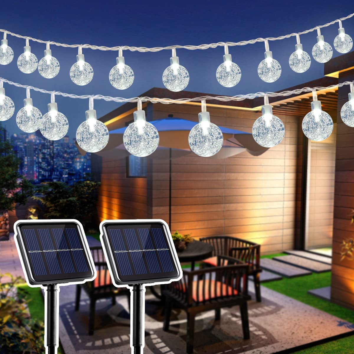 Soltuus Solar Powered 180 Leds String Fairy Lights, Multi Strand ...
