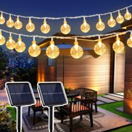 Mainstays Solar Power 200-Count Warm White Fairy LED Wire String Lights ...