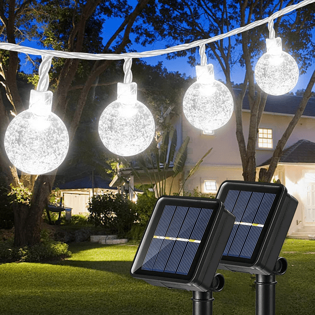 GooingTop 2-Pack Solar Outdoor Lights - 200 LED, 75ft, Waterproof, 8 ...