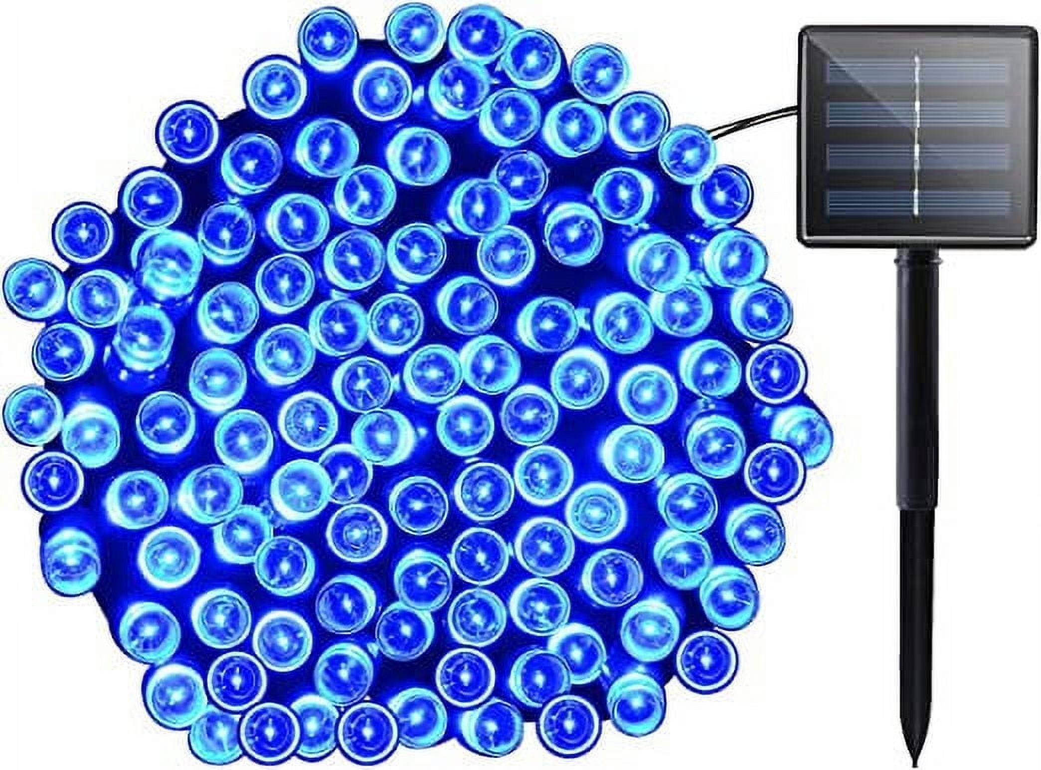 GooingTop Solar Outdoor String Lights, 160 LED, 52.3 Ft Blue Lights for ...