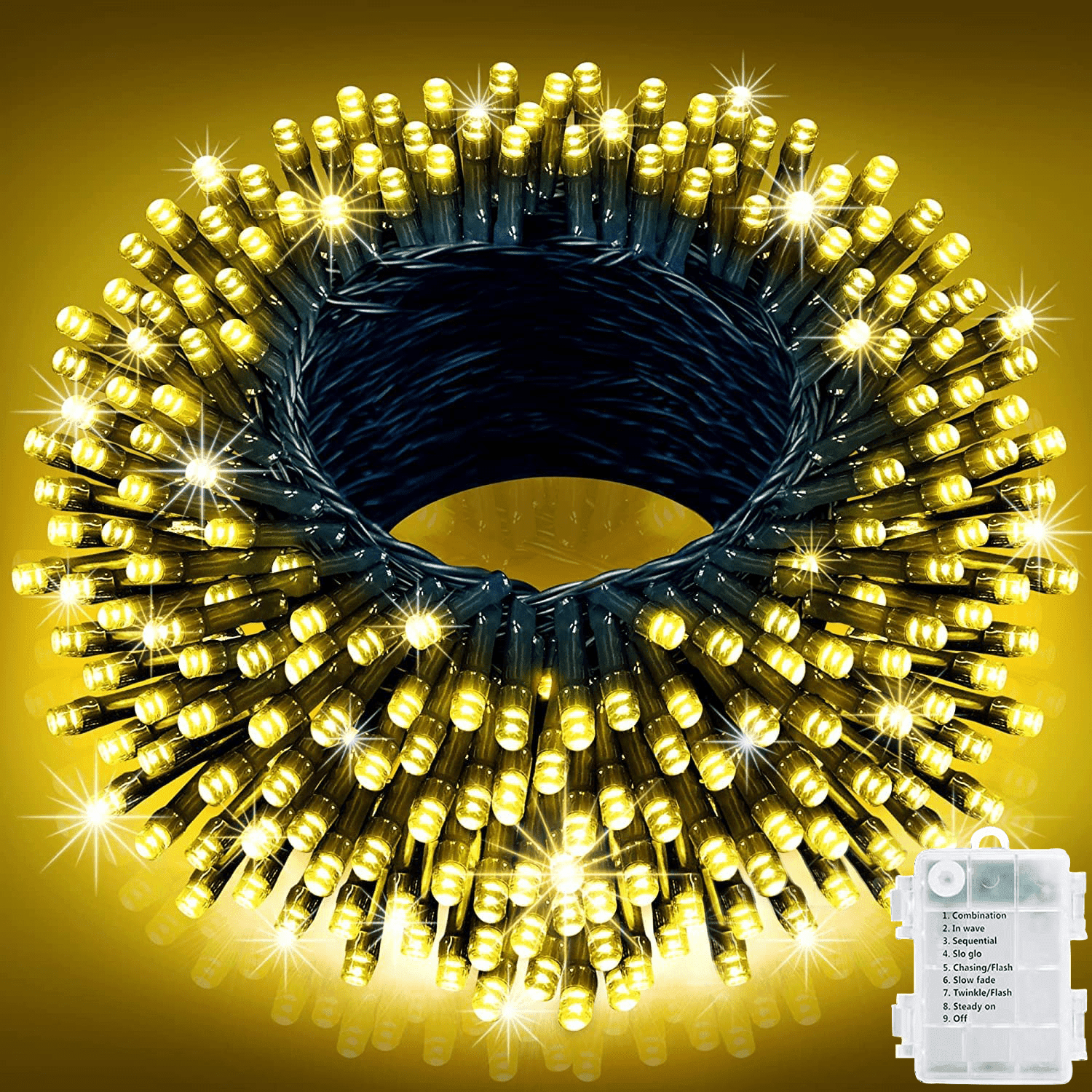 GooingTop LED Christmas Lights Outdoor Battery Operated, 42.6ft 130LED ...