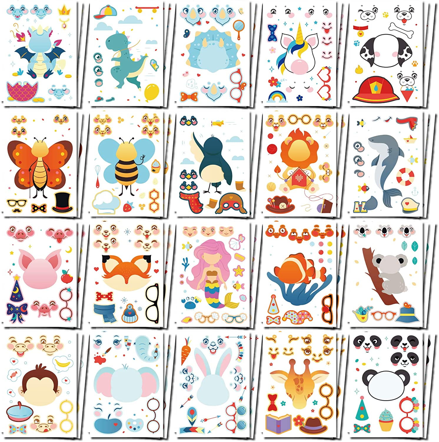 Gooji DIY Sticker Kit for Kids, 60 Sheets, 1,200+ Stickers, 20 ...