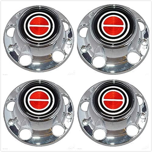 Gooogo F005-R 1980-1996 Bronco Van Wheel Hub Center Cap Chrome RED Logo ...