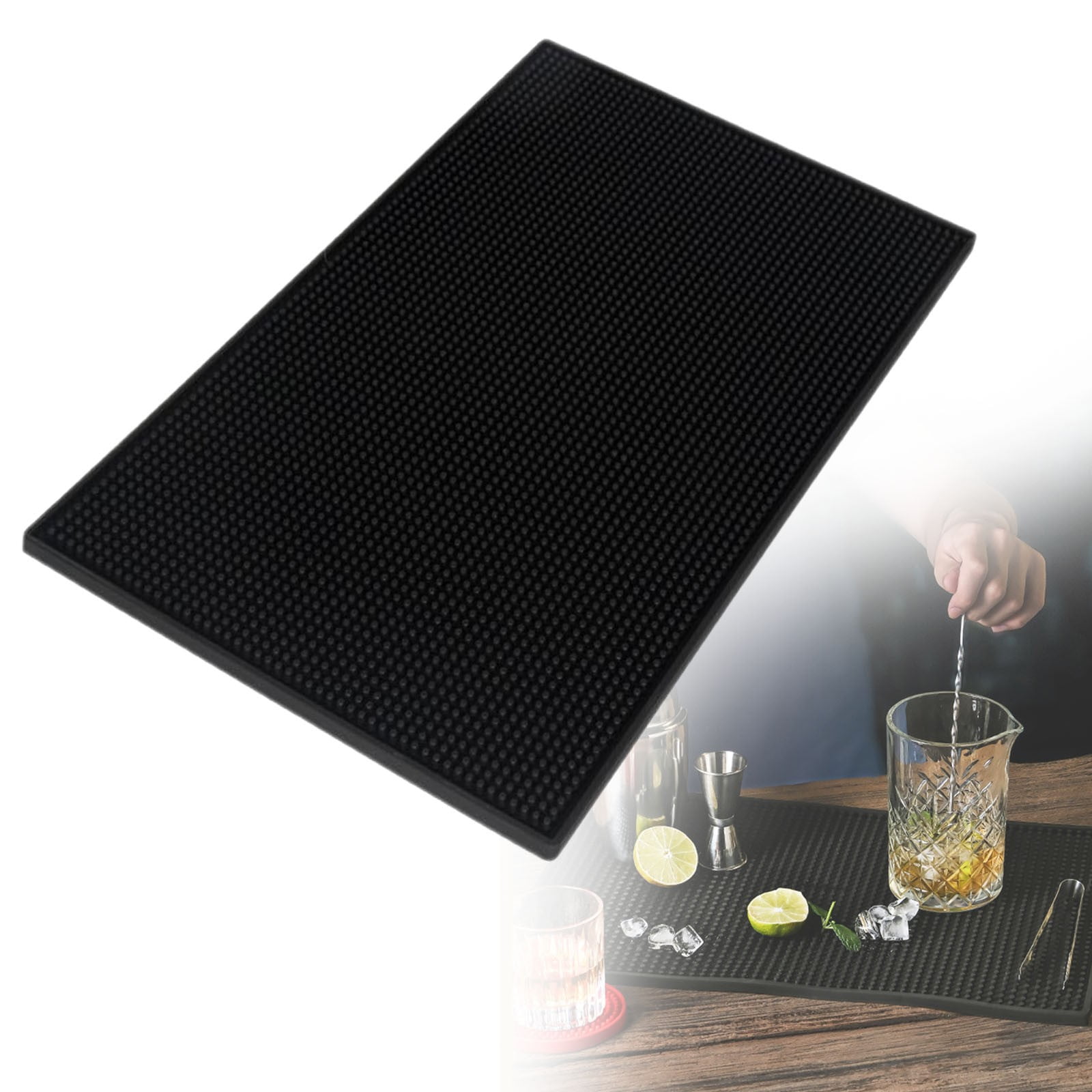 Gooowood Black Bar Mat Spill Mat Glass Drying Mat Mixing Mat For ...
