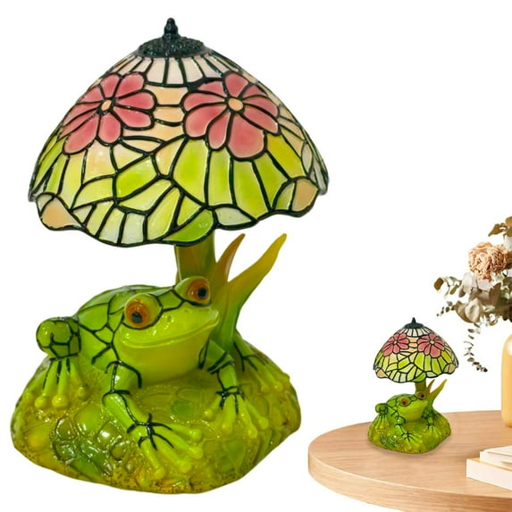 Gooowood Frog And Flower Table Lamp Bedside Lamps LED Reading Light ...