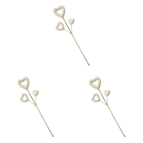 Gooowood Glitter Heart Picks Valentine's Day Puffy Hearts Sparkly ...