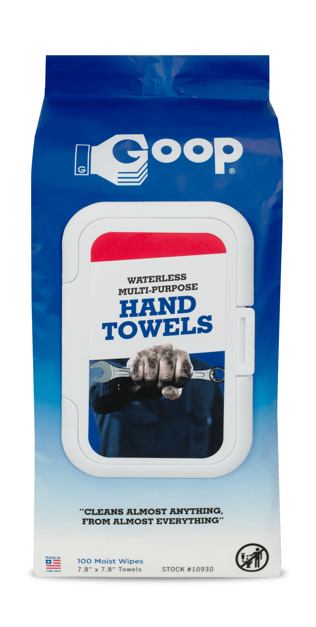 Goop Pre-Moistened Towels for Quick Cleanups, 8x8 inches, Flip-Top Lid ...