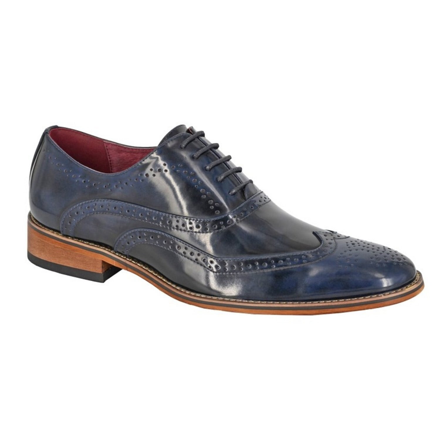 Goor Mens Burnished Brogue Detailing Oxford Shoes - Walmart.com