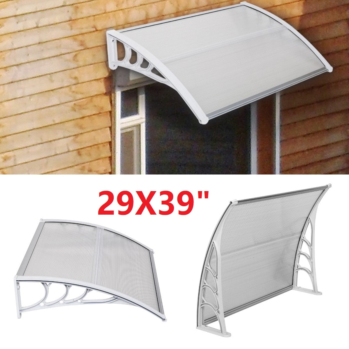 Goorabbit Patio Door Awnings, Polycarbonate Window Awning Overhead ...