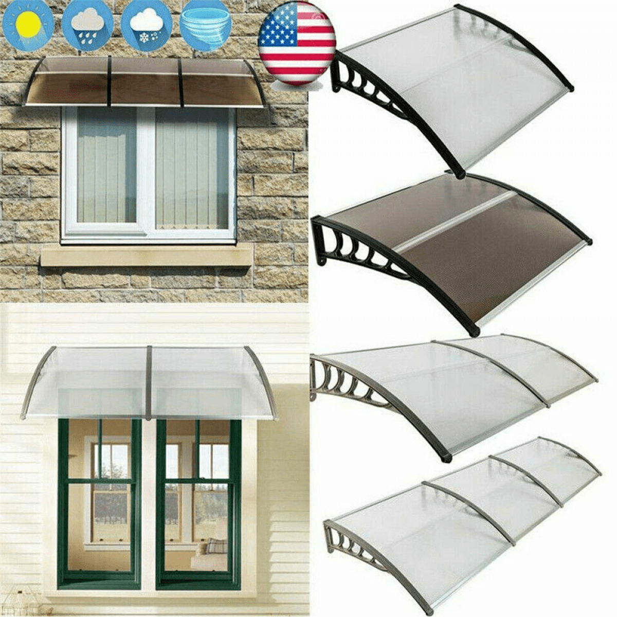 Goorabbit Window Awning 30 By 40 Polycarbonate Window Awning Overhead ...