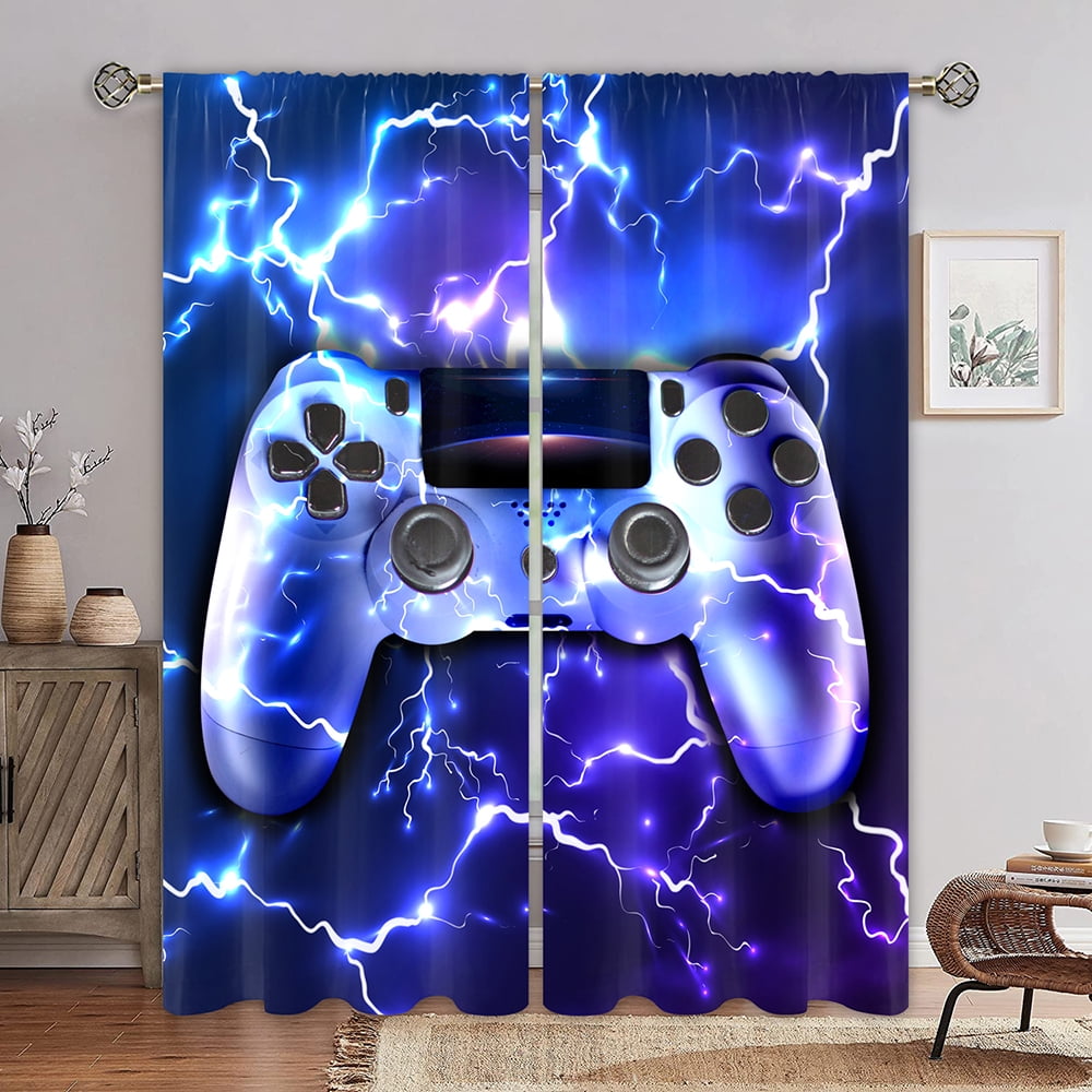 Goory Gamepad Window Curtains, Game Player Window Drapes Modern Gamer ...