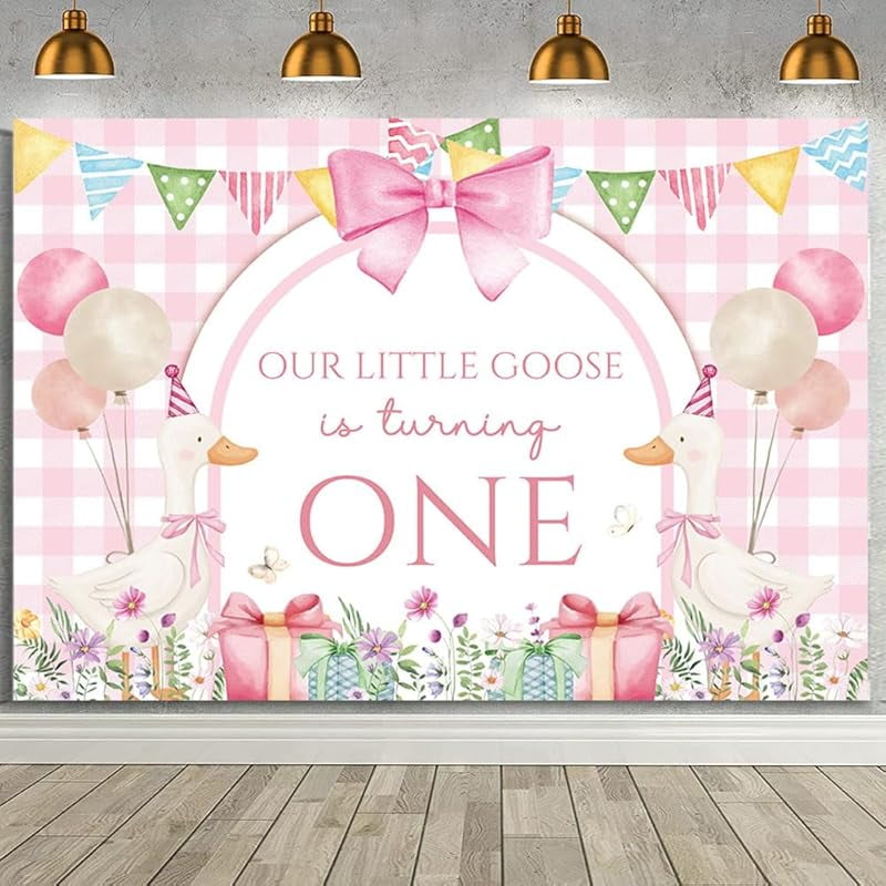 Goose 1st Birthday Backdrop for Girls Our Little Goose is Turning One ...