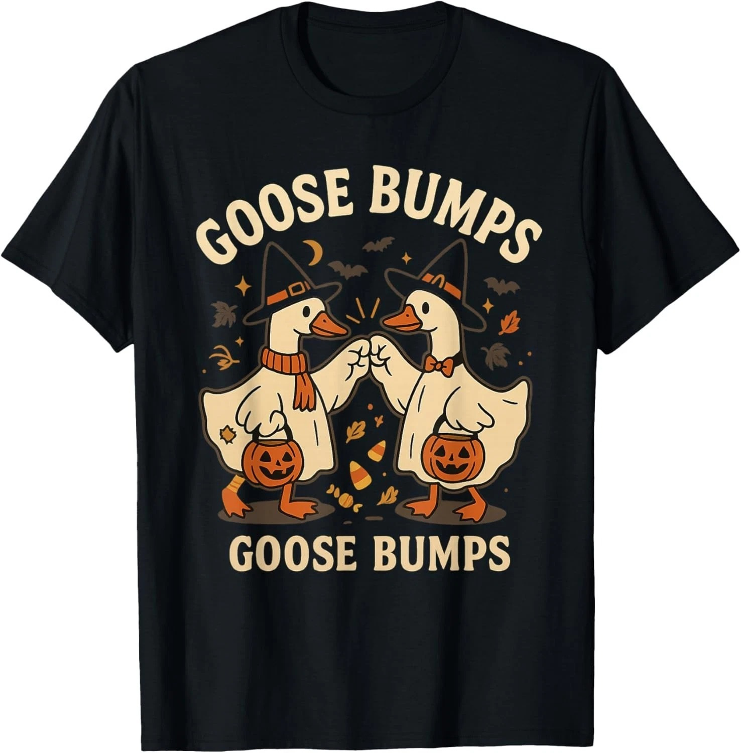 Goose Bumps Halloween Fist Bump Shirt - Funny Goose Graphic Tee ...