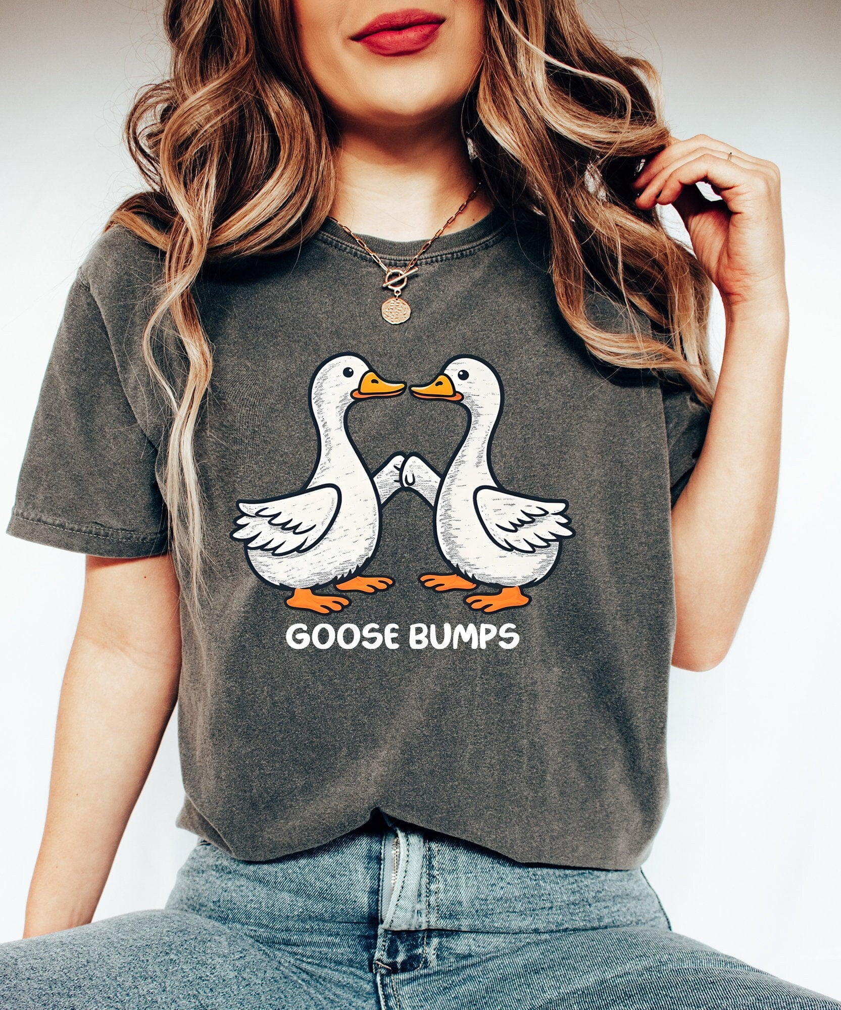 Goose Bumps Shirt, Goose Shirt, Minimalist Duck Shirt, Trendy Goose ...