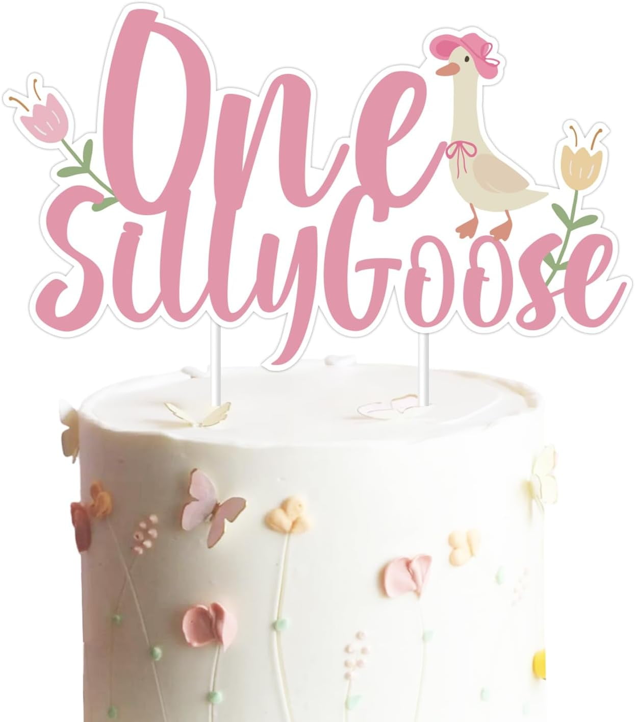 Goose Cake Topper One Silly Goose Birthday Decor One Silly Goose ...