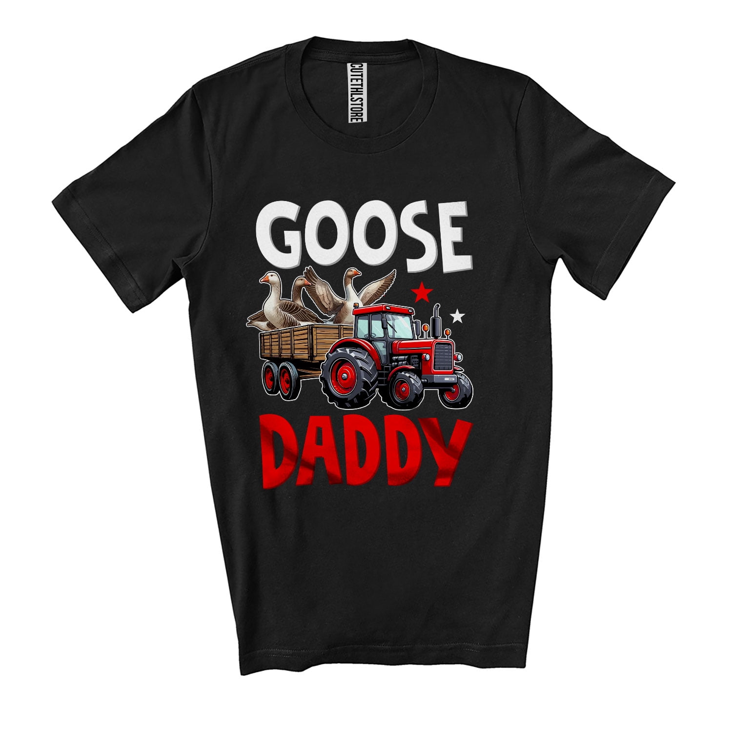 Goose Dad; Humorous Father's Day Goose On Trailer Tractor; Farm Animal ...