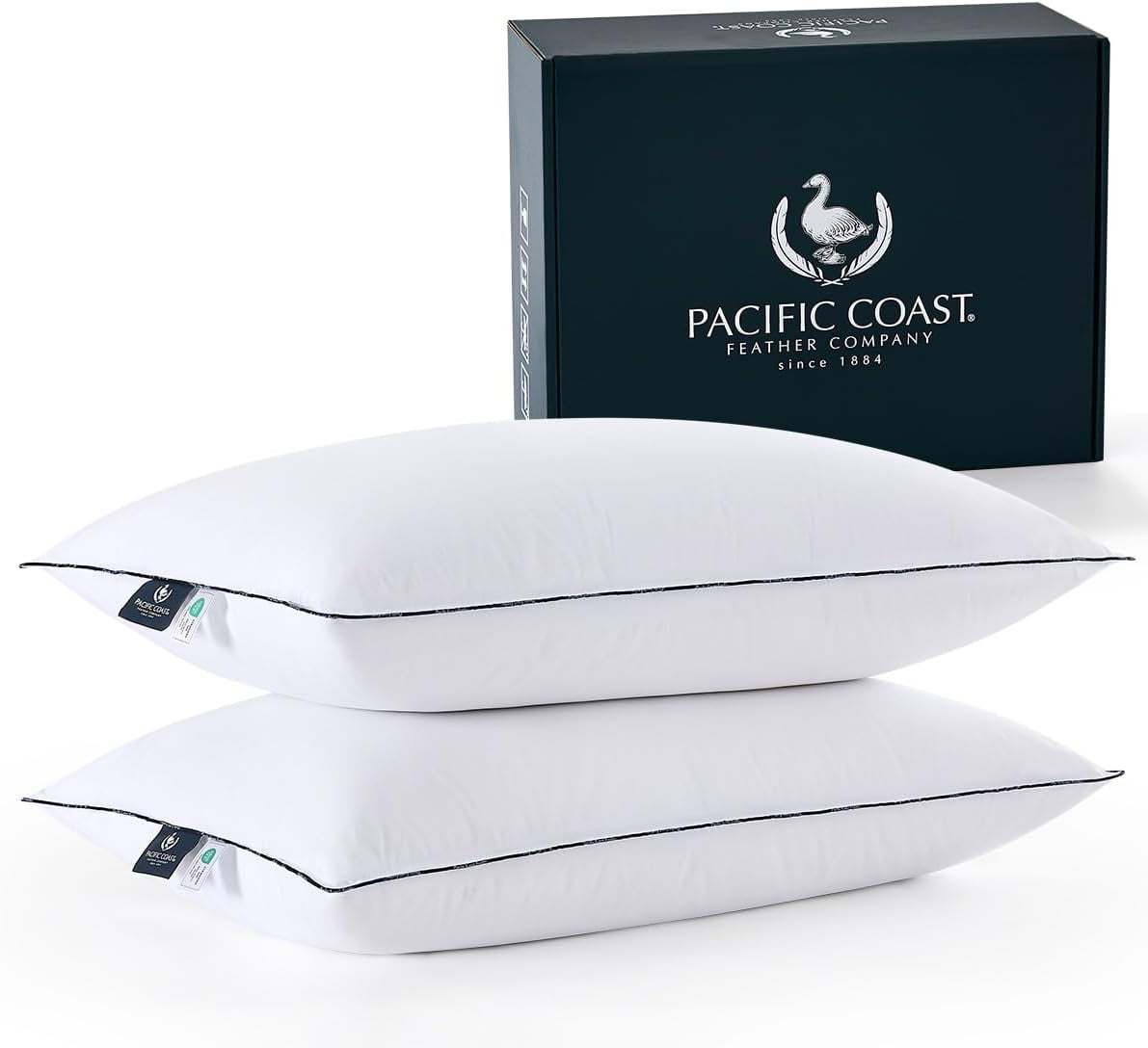 Goose Down Fiber Pillows, Bed Pillows for Back, Stomach and Side ...