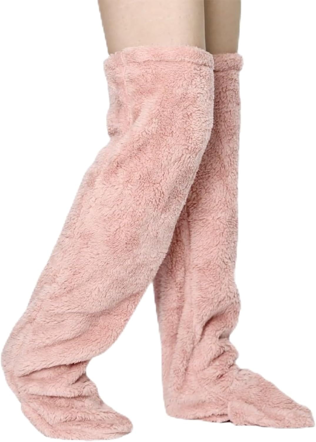 Goose Down Knee Socks for Christmas, Fuzzy Leg Warmers,Soft Cozy over ...