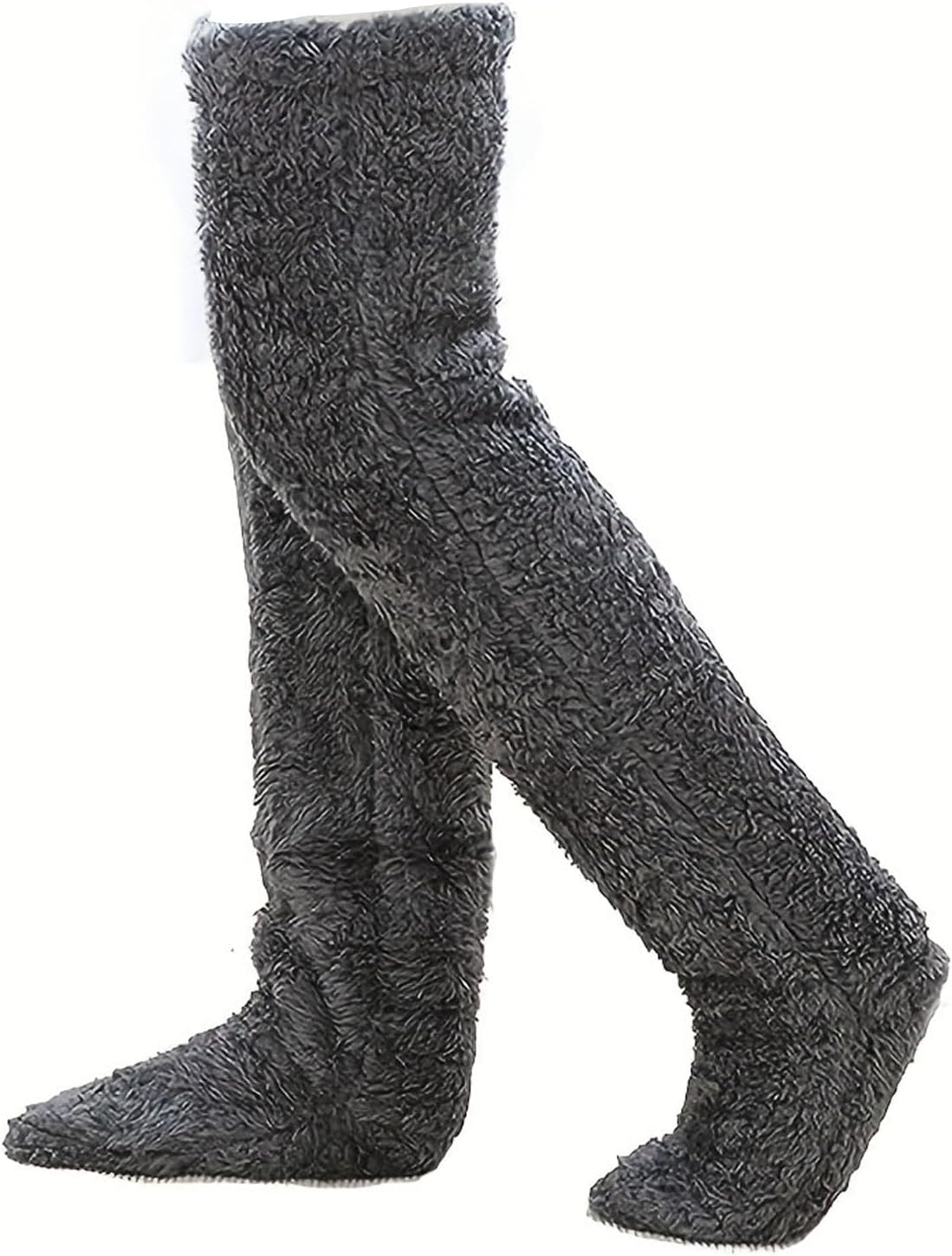Goose Down Knee Socks for Christmas, Over Knee High Fuzzy Leg Warmers ...