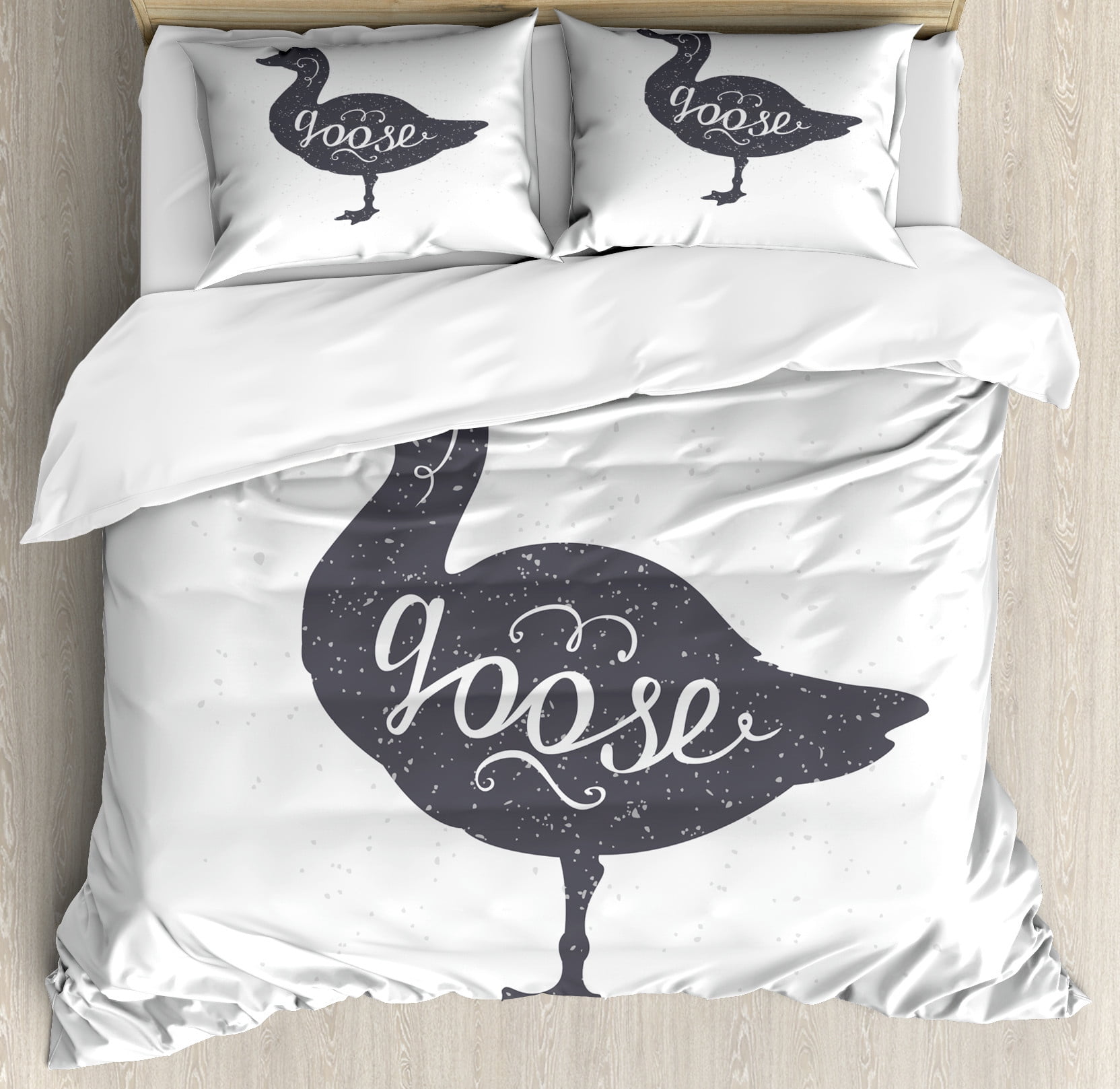 Goose Duvet Cover Sets, Calligraphic Design of a Single Animal ...
