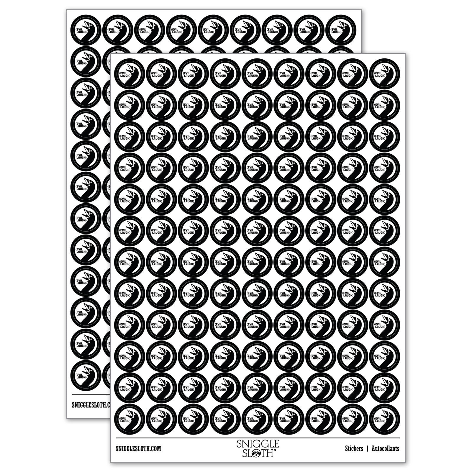 Goose Evil Laugh 200+ Round Stickers - Black - Matte Finish - 0.50 ...
